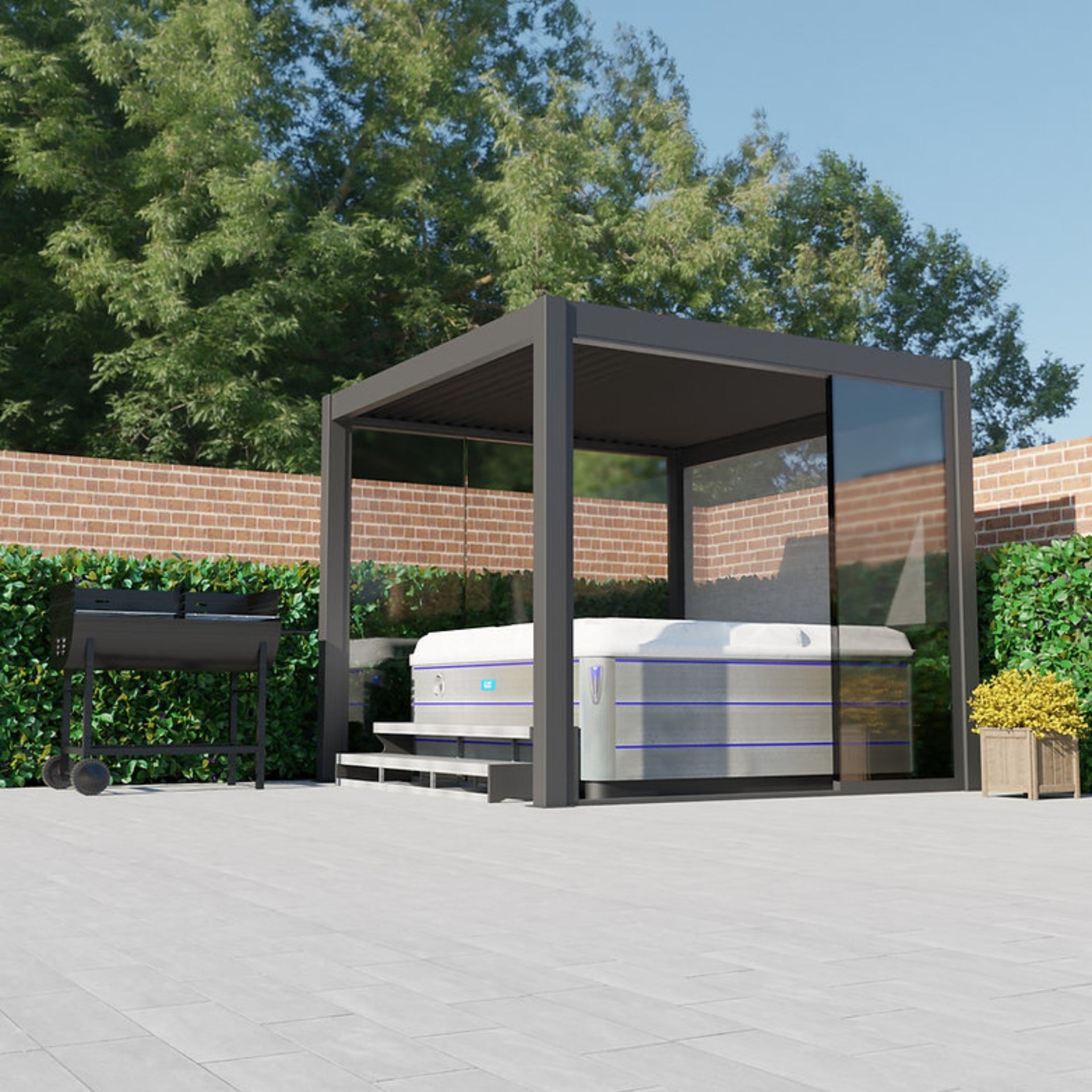 Electronic Motorised Aluminium Pergolas – Woodlark Garden Luxury