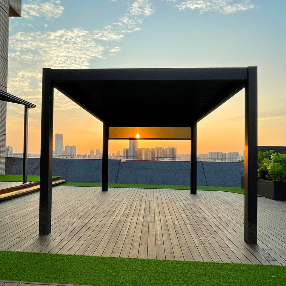 Electronic Motorised Aluminium Pergolas – Woodlark Garden Luxury