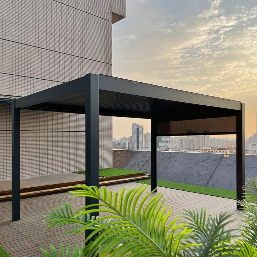Electronic Motorised Aluminium Pergolas – Woodlark Garden Luxury